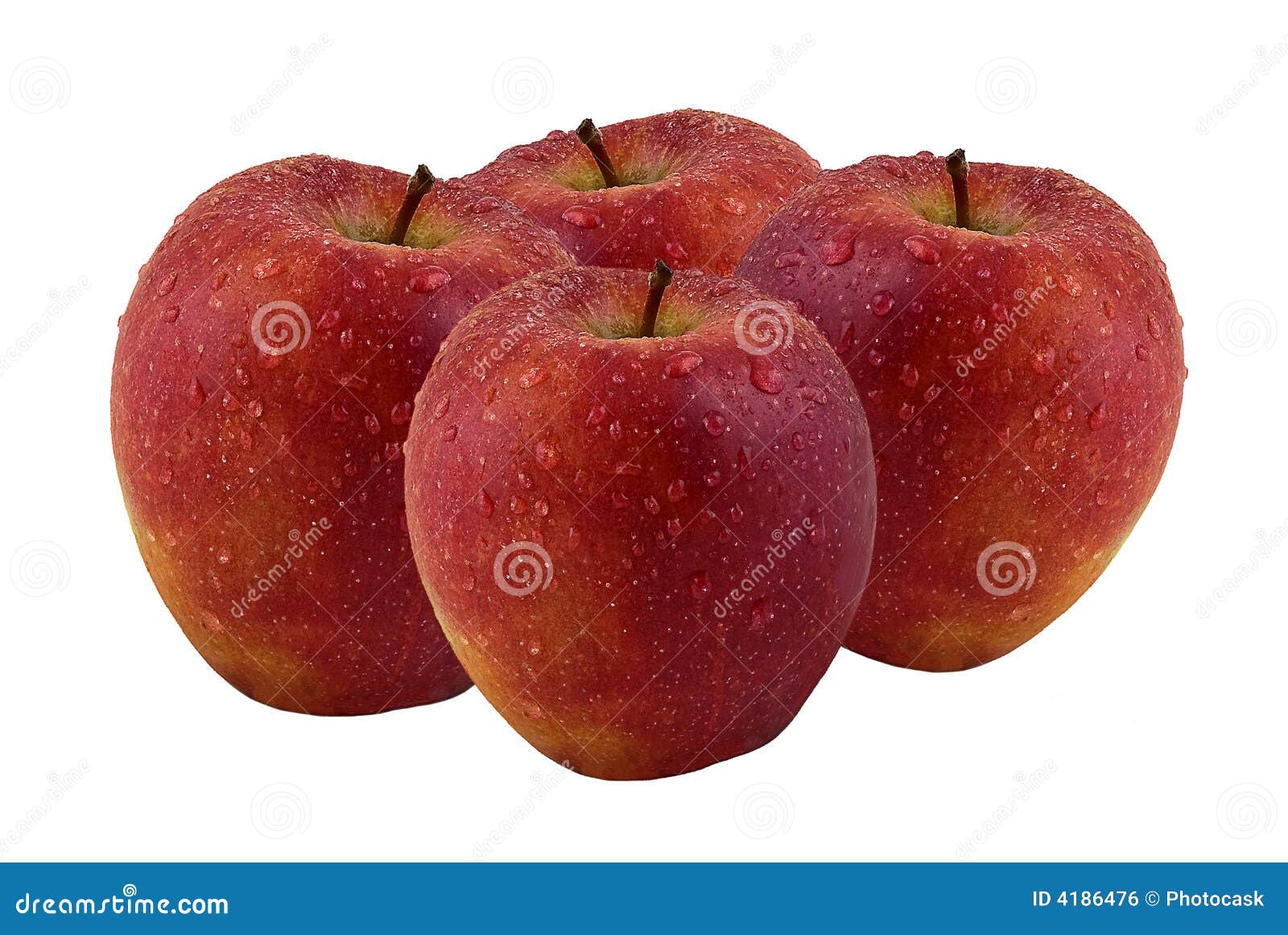 Four Red Apples Picture. Image: 4186476