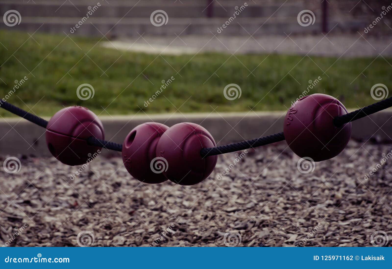 Four Red Balls on the String Stock Photo - Image of balls, equipment ...