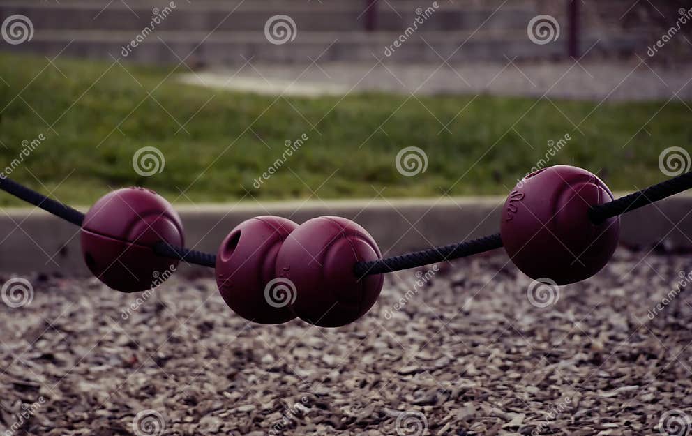 Four Red Balls on the String Stock Photo - Image of balls, equipment ...