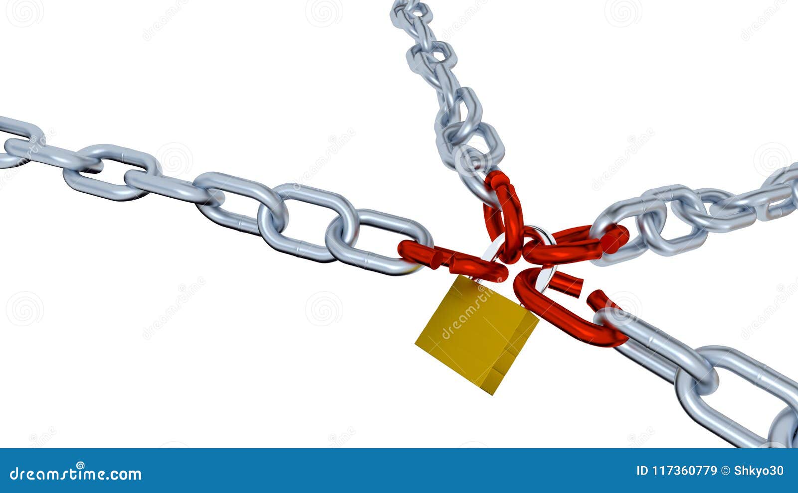 Padlock And Chains Isolated On White Background. Concept Of Protection ...