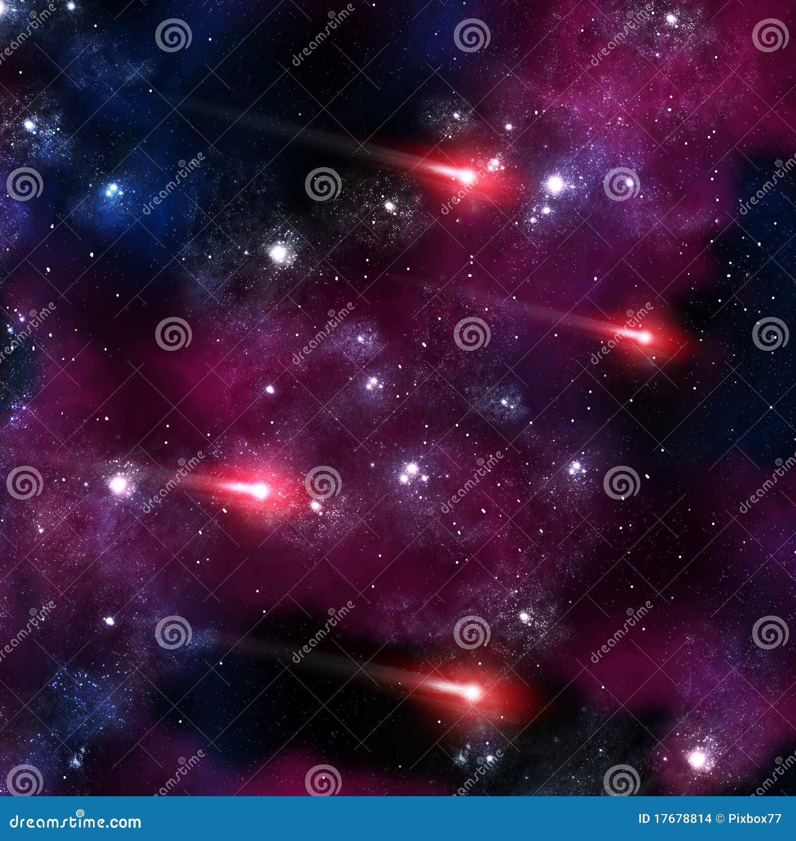 Four red comets stock illustration. Illustration of light - 17678814