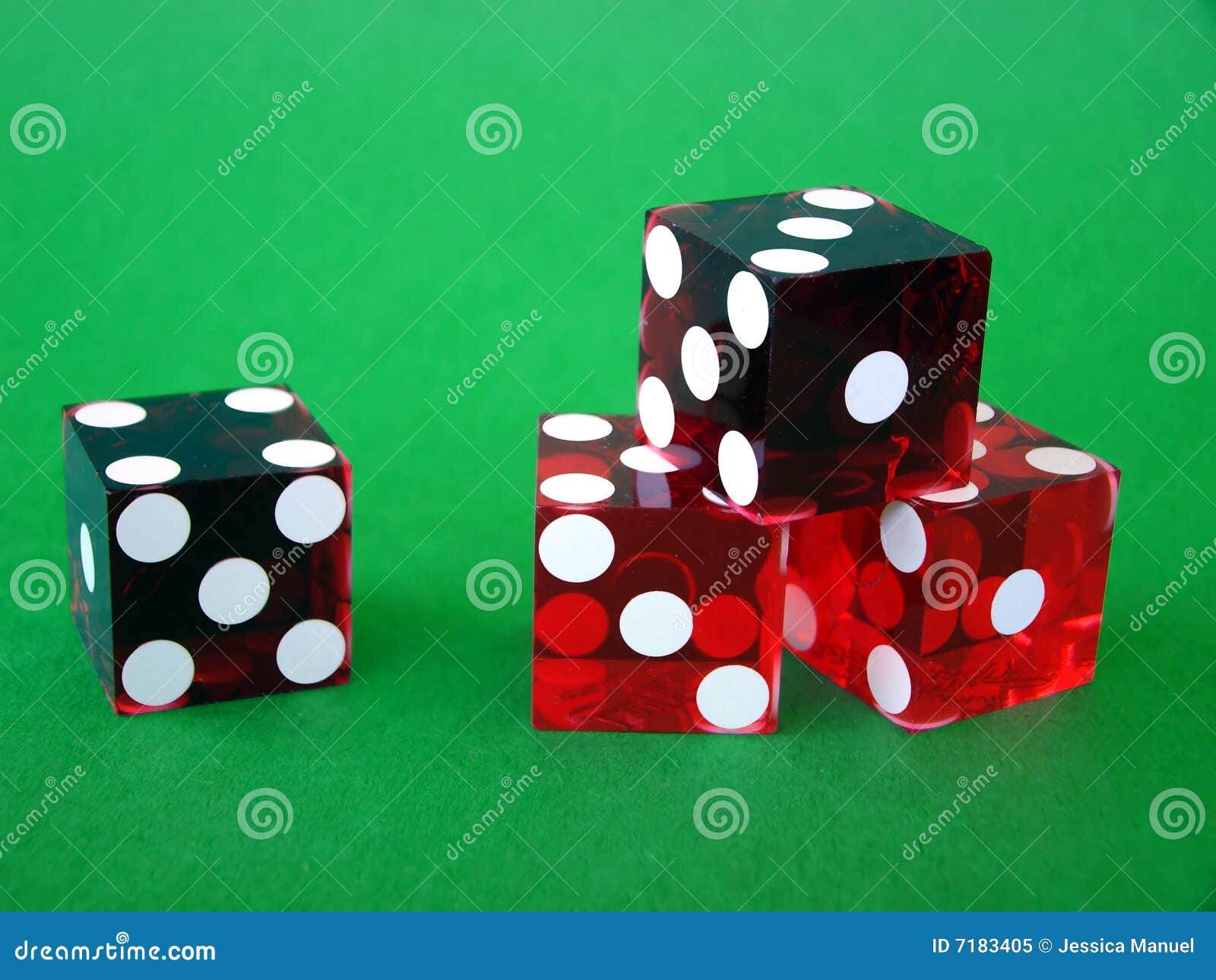 Four Red Dice stock image. Image of number, casino, craps - 7183405