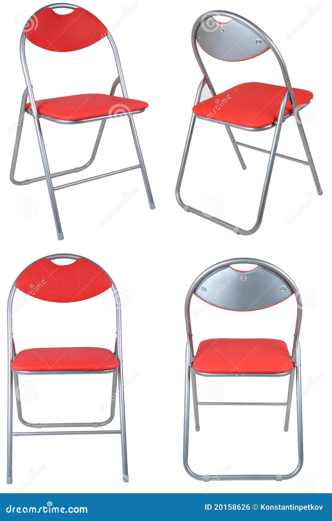 Four red folding chairs stock photo. Image of composite - 20158626