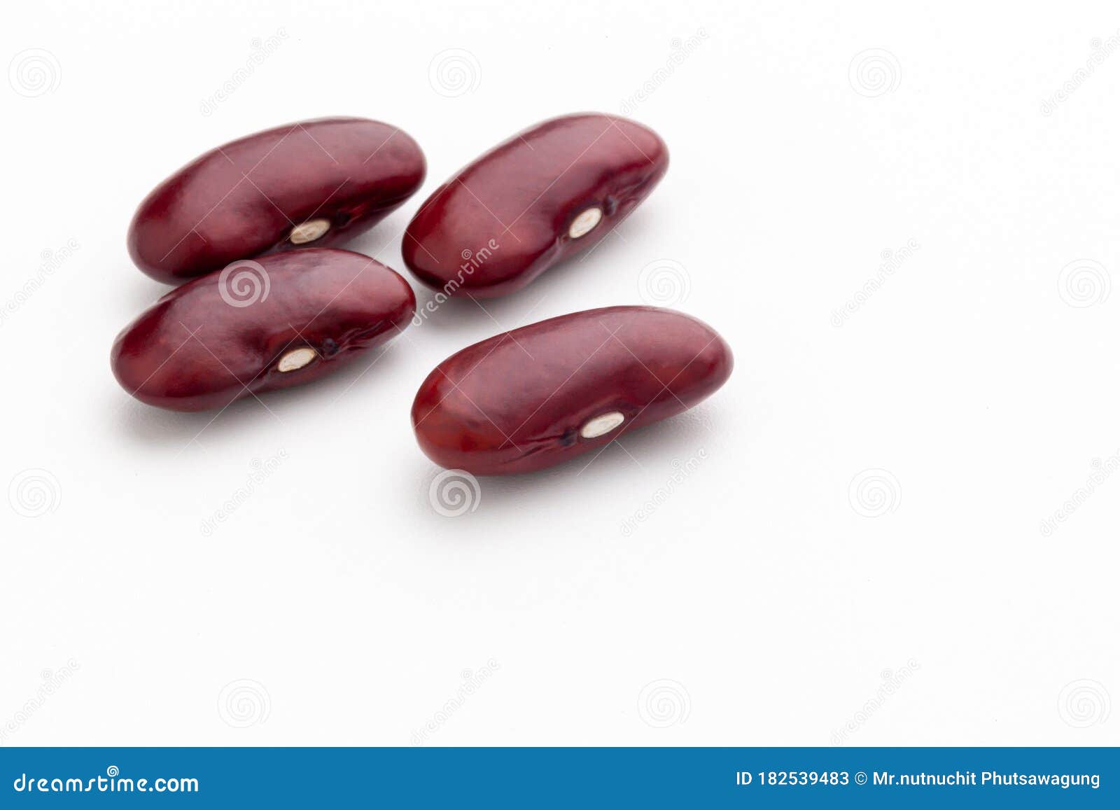 Four Red Kidney Beans Isolated on White Background Stock Image - Image ...
