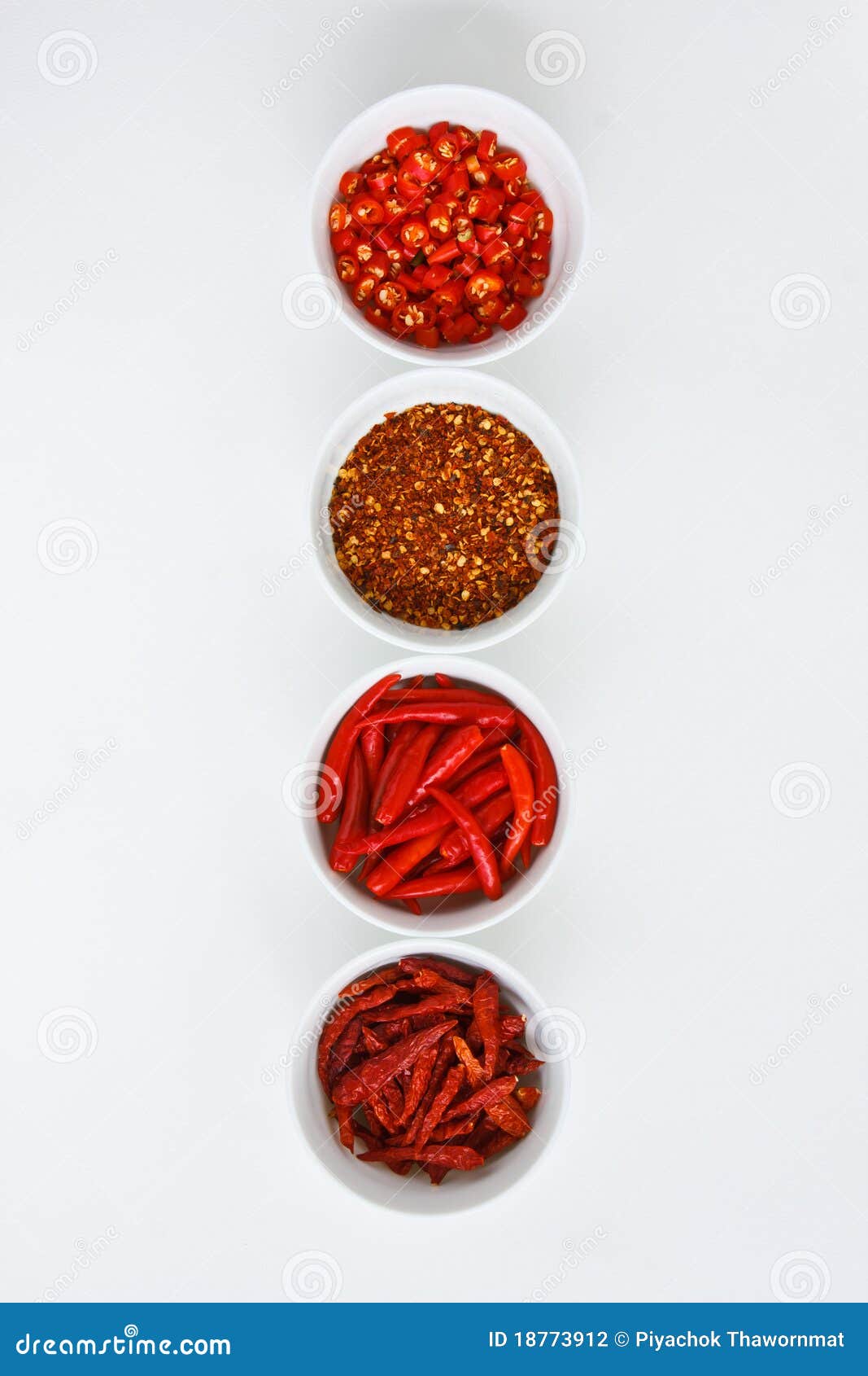 Four Red Spices in White Cup (thaifood Ingredien) Stock Photo - Image ...