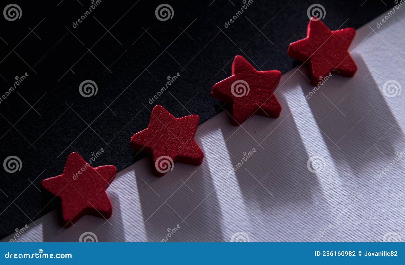 Four Red Stars on White and Black Background Stock Photo - Image of ...
