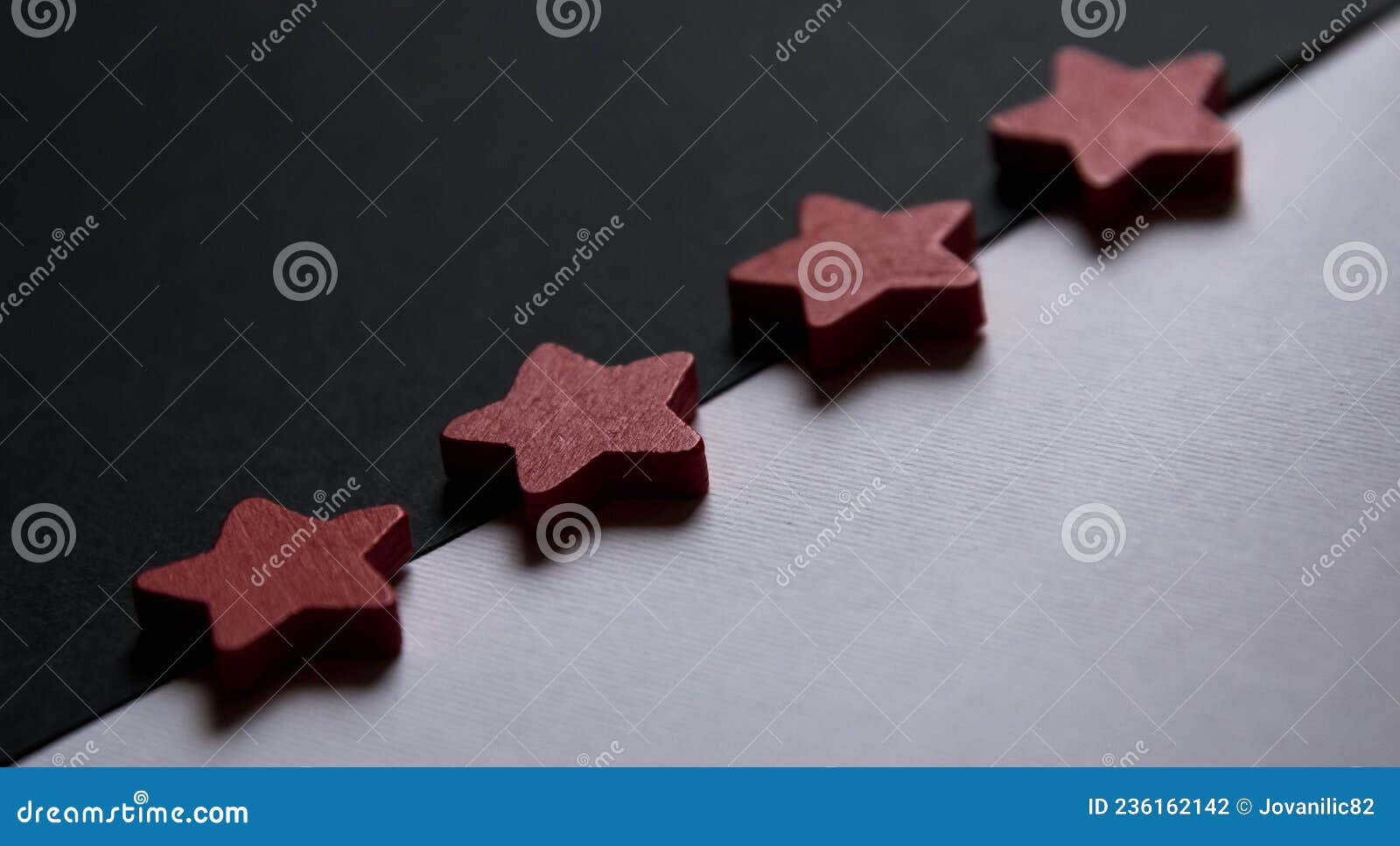 Four Red Stars on White and Black Background Stock Photo - Image of ...