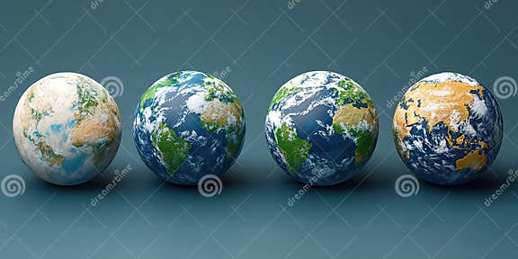 Four Representations of Earth Highlighting Distinct Features and ...