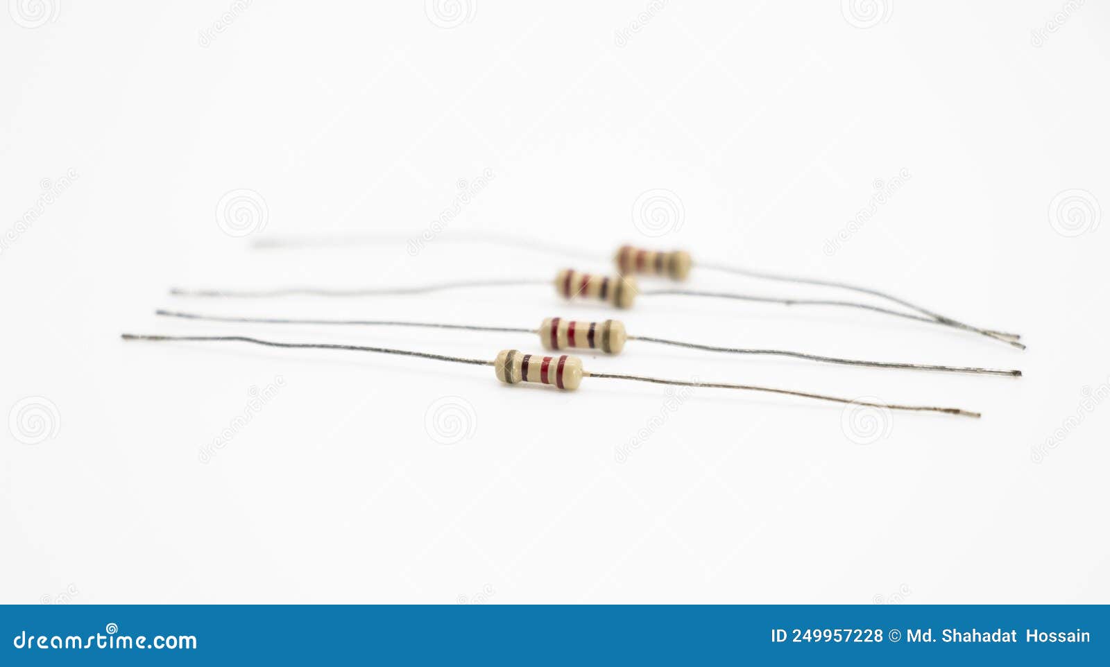 Four Resistor Close-up Isolate on White Background Stock Photo - Image ...