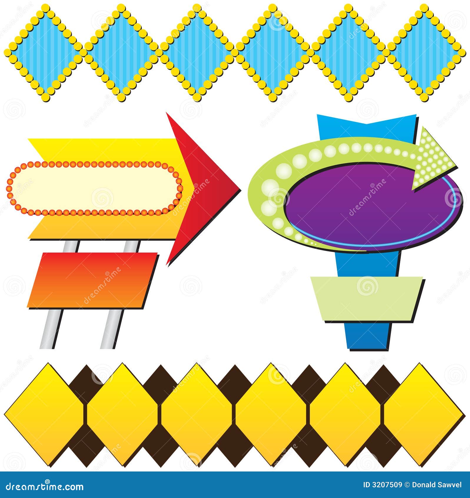 Four Retro Advertising Signs Vector Illustration | CartoonDealer.com ...