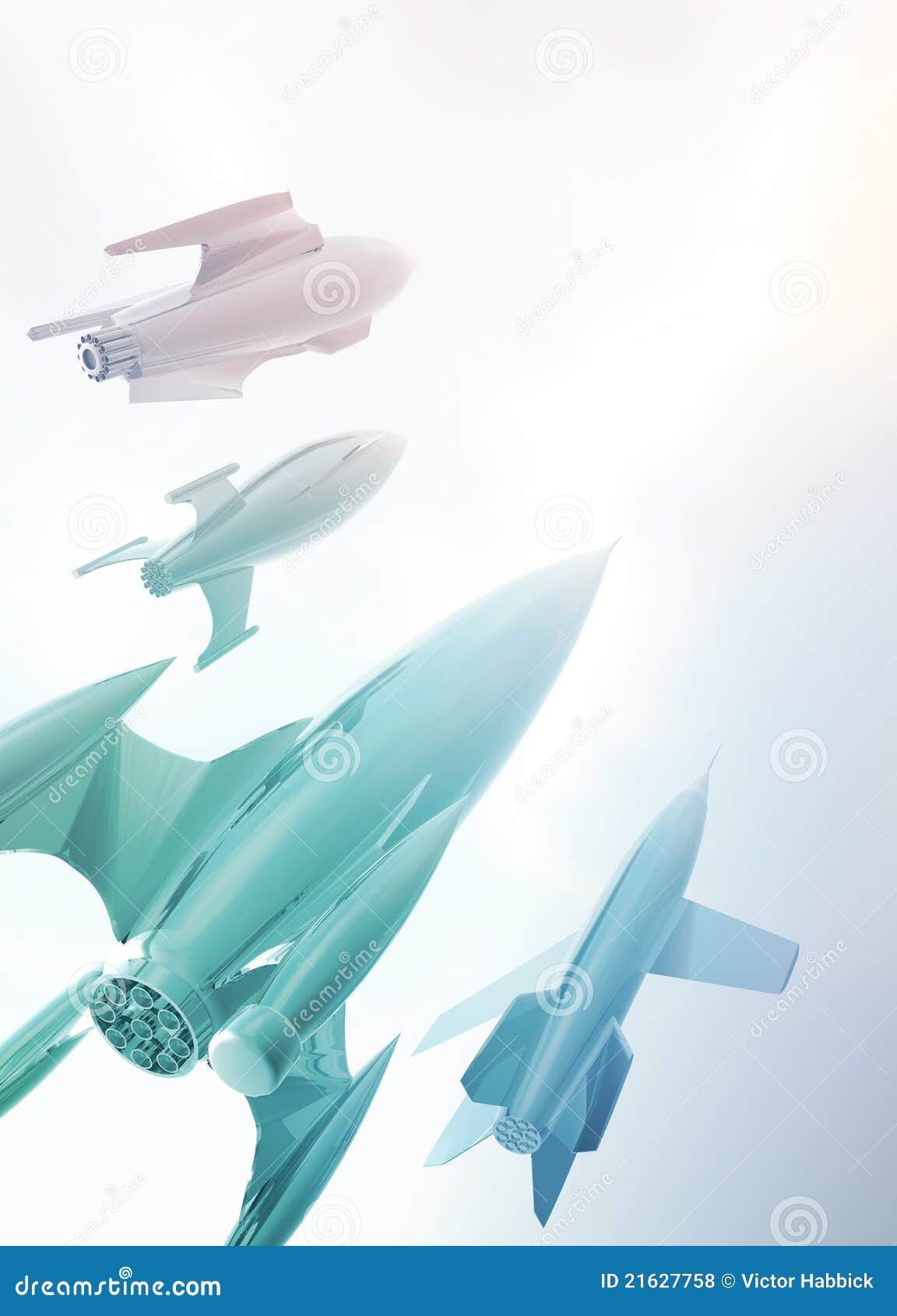 Four Retro Style Spaceships Stock Illustration - Illustration of travel ...