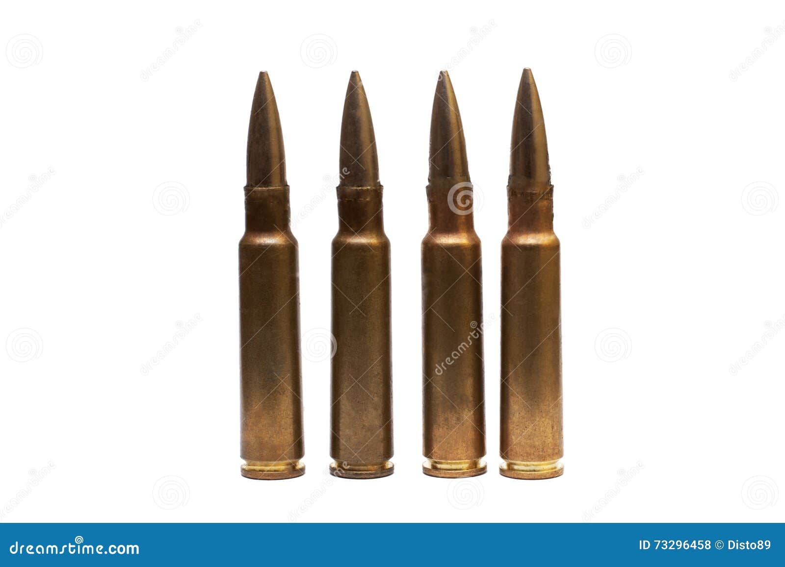 Four rifle bullets stock photo. Image of lead, copper - 73296458