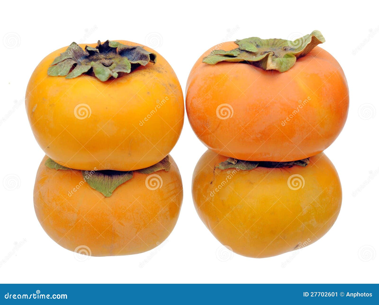 Four Ripe Persimmon Isolated Stock Image - Image of nutrition, fruit ...