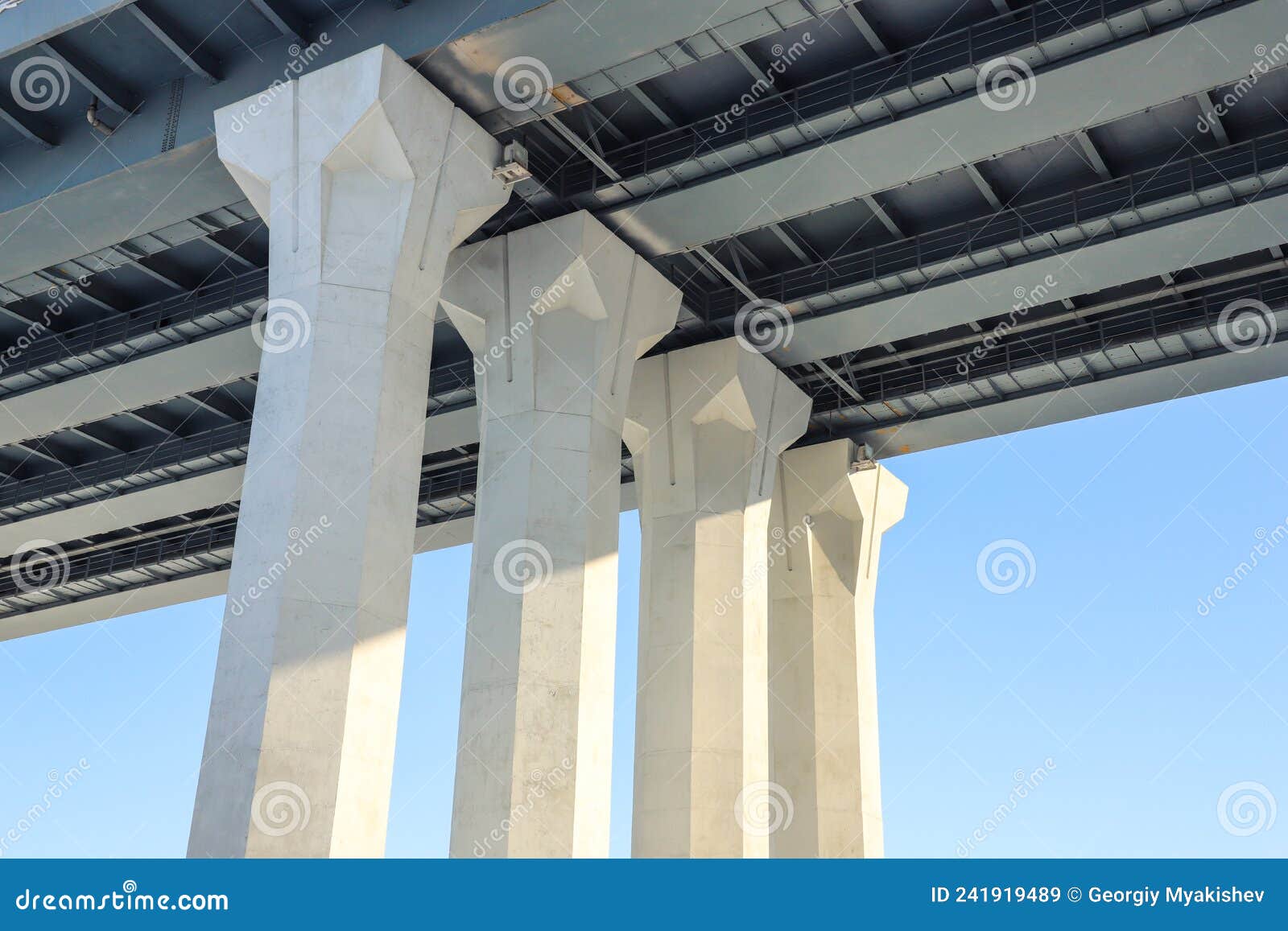 Four Road Bridge Supports Close-up Stock Image - Image of candid ...