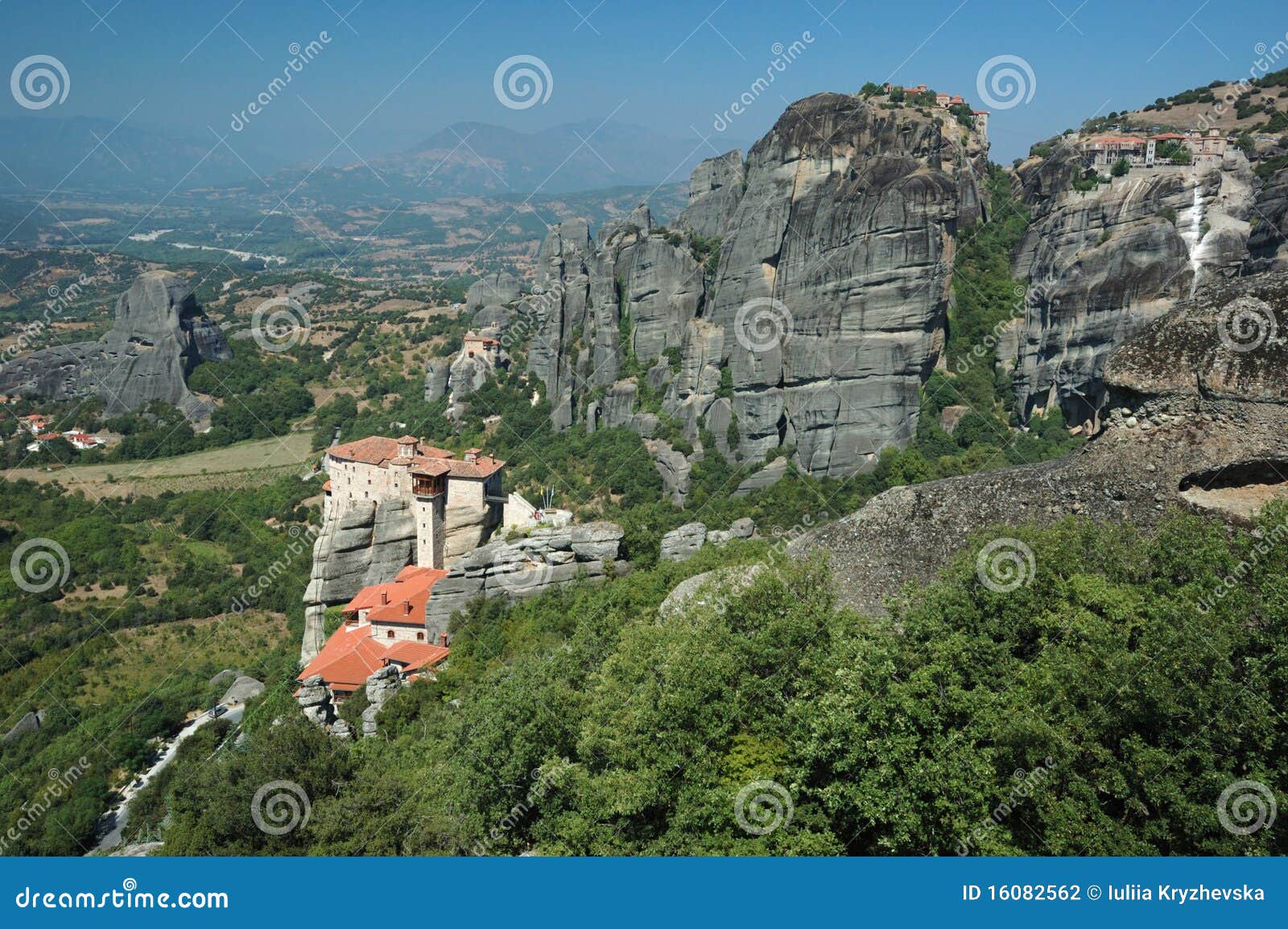 Four Rock Monasteries at Meteora,Greece Stock Photo - Image of agios ...