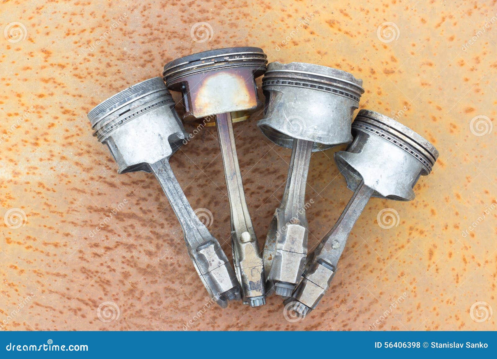 Four rods and pistons on stock photo. Image of metallic - 56406398