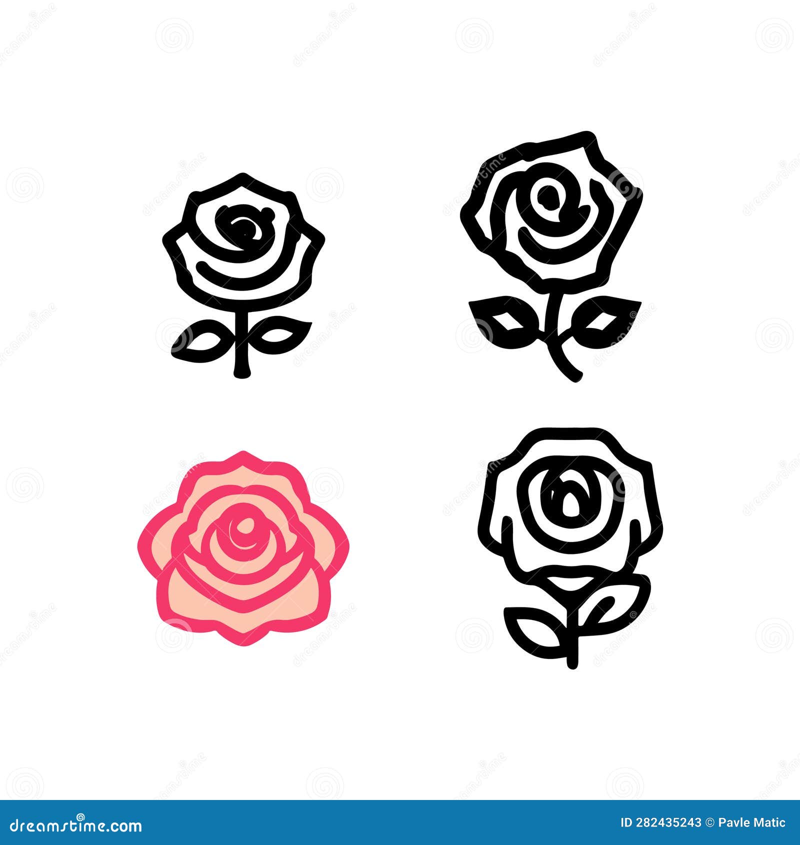 Two Roses Icon In Outline Style Isolated On White Background. Funeral ...