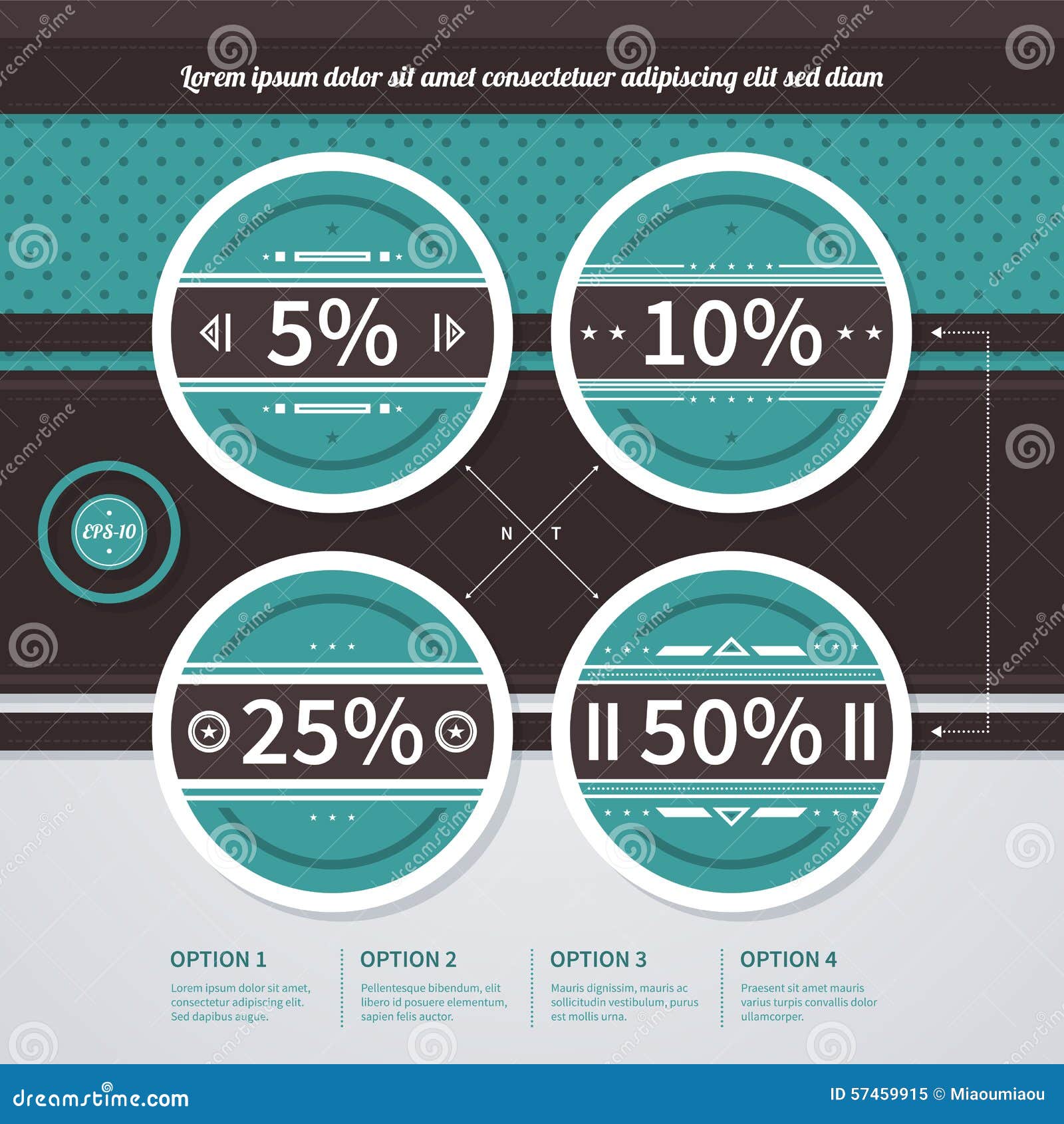 Four Round Discount Price Tags in Retro Style. EPS10. Stock Vector ...