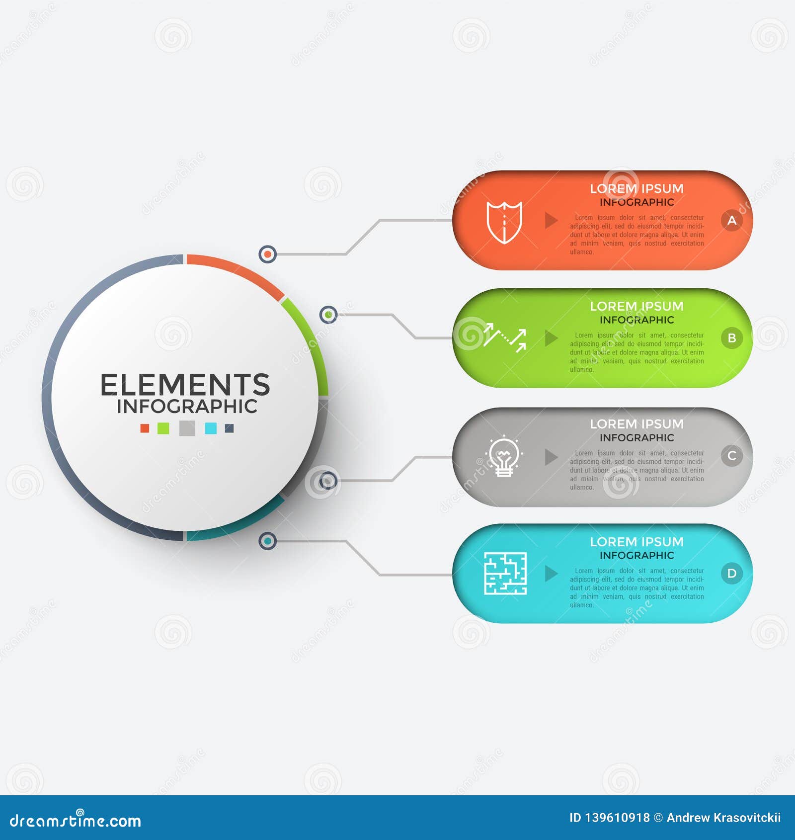 Unique Infographic Design Template Stock Vector - Illustration of four ...