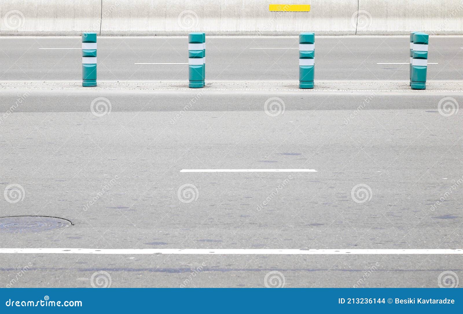 Safety Control Plastic Poles on the Road. Stock Photo - Image of ...