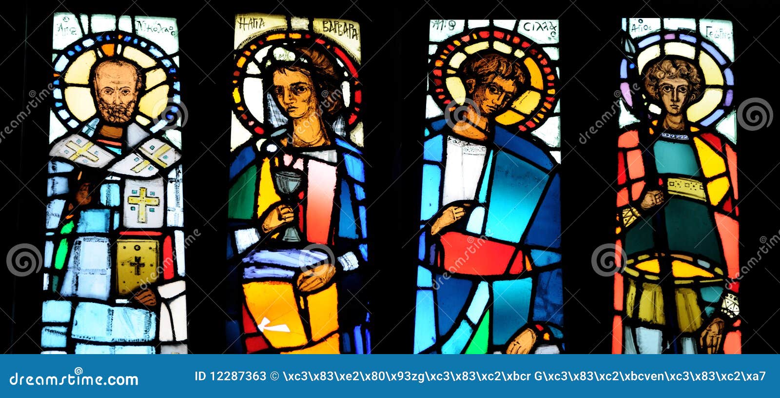 Four Saints stock image. Image of religious, saint, window - 12287363
