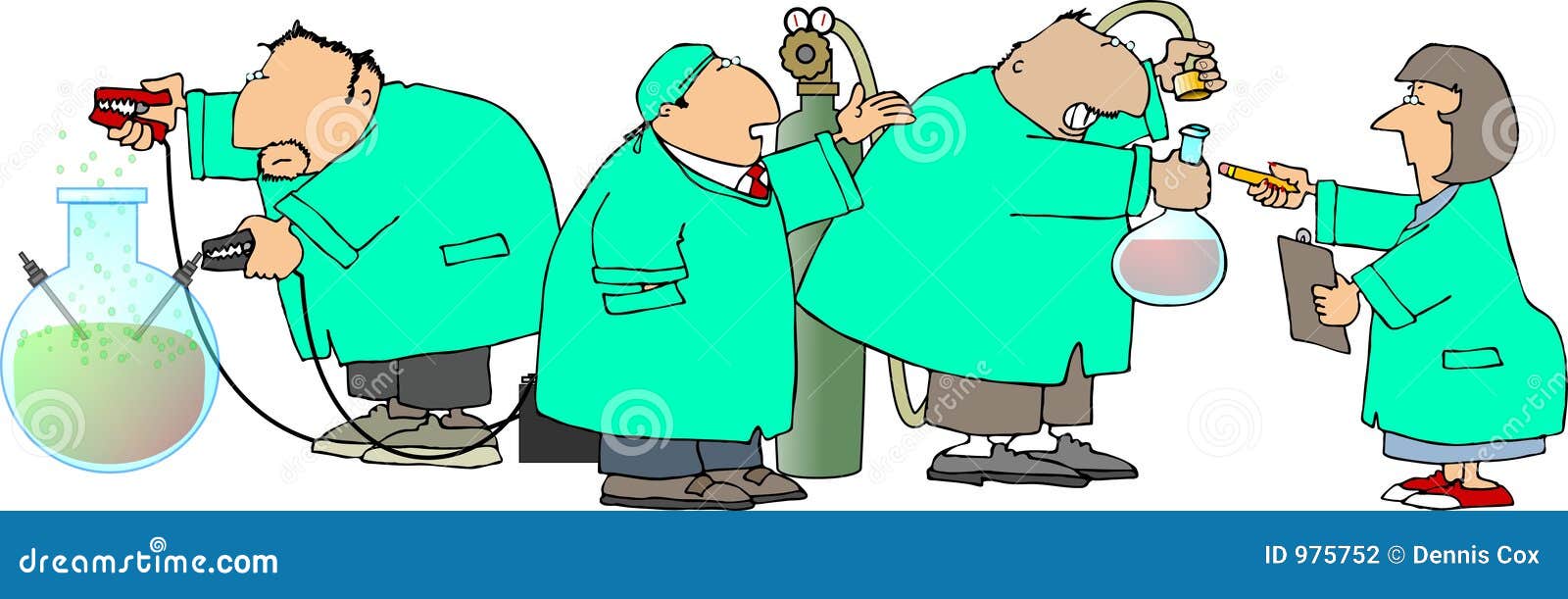 Four scientists stock illustration. Illustration of scientist - 975752