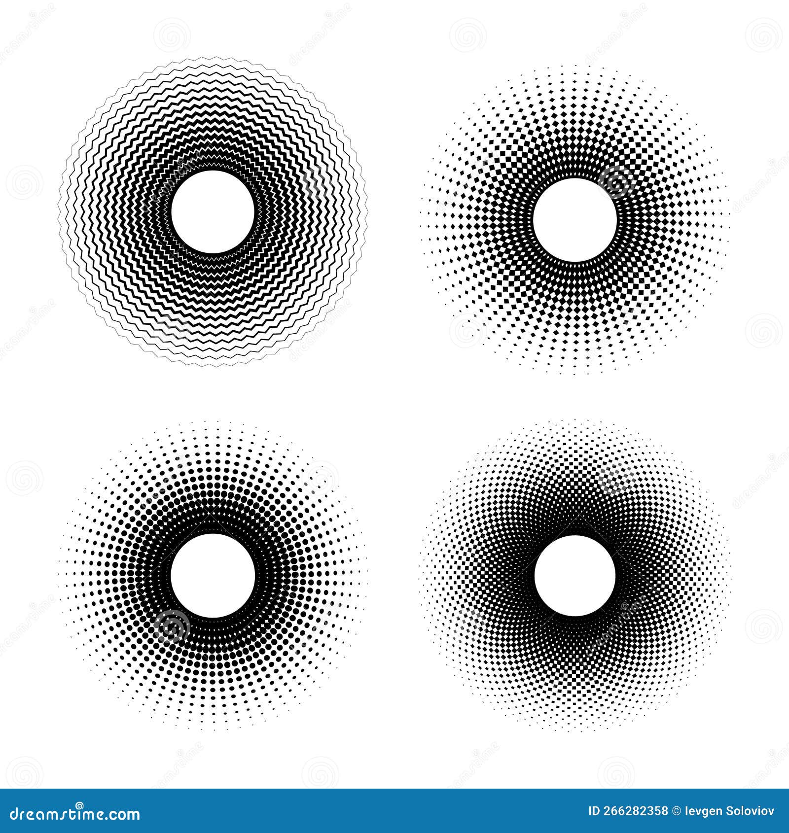 Four Seamless Circle Halftones Stock Vector - Illustration of simple ...