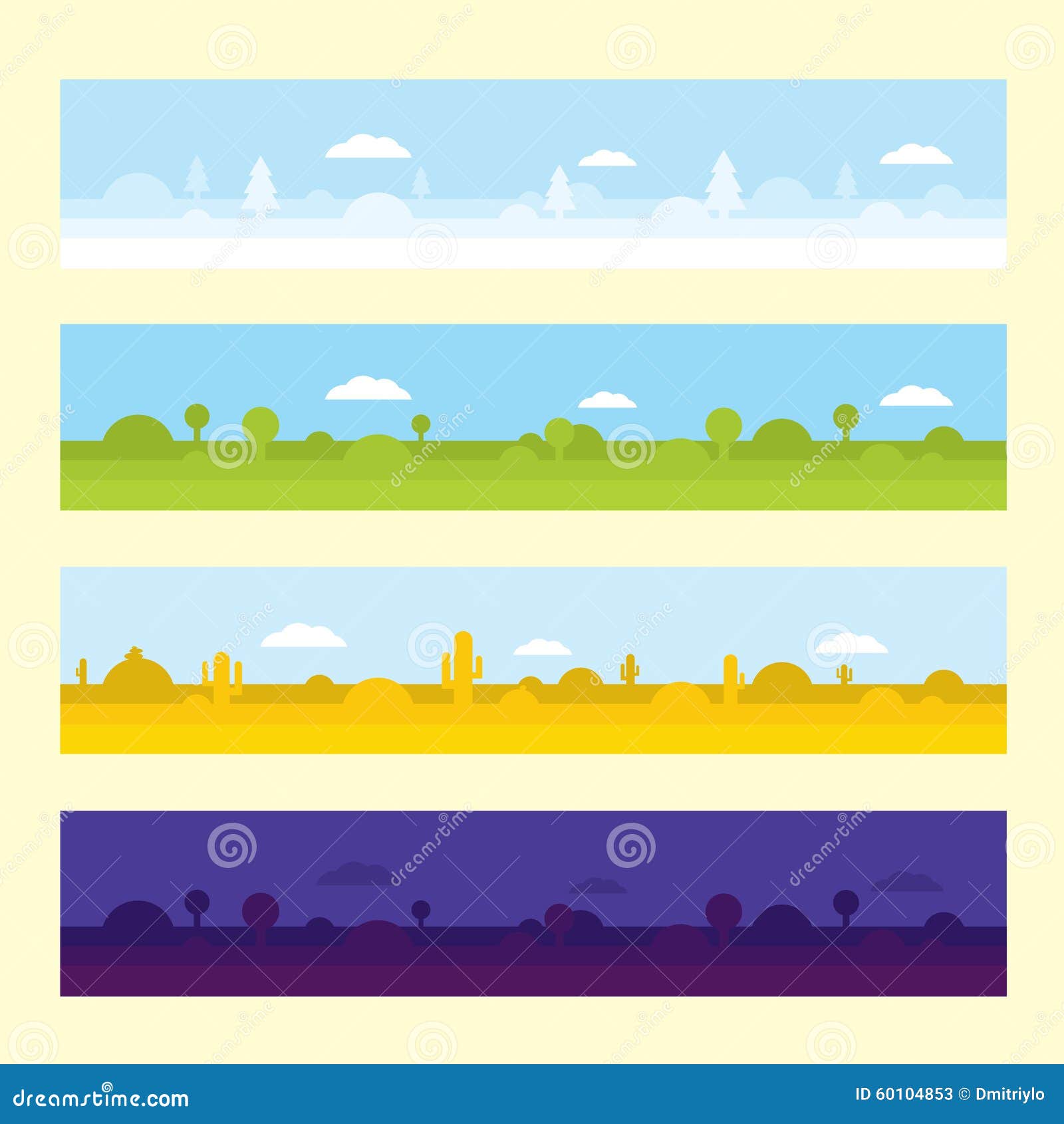 Four Seamless Game Location Vector Assets Stock Vector - Illustration ...