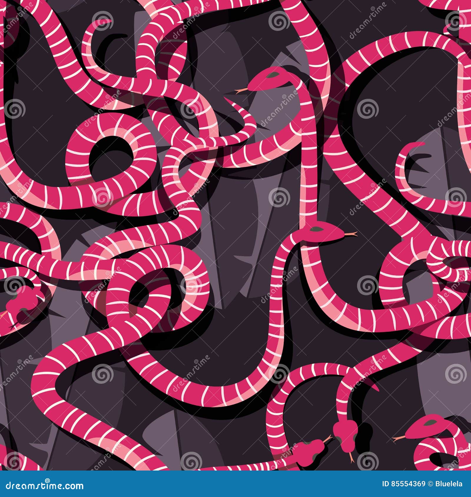 Four Seamless Patterns with Colorful Intertwined Striped Rain Forest ...