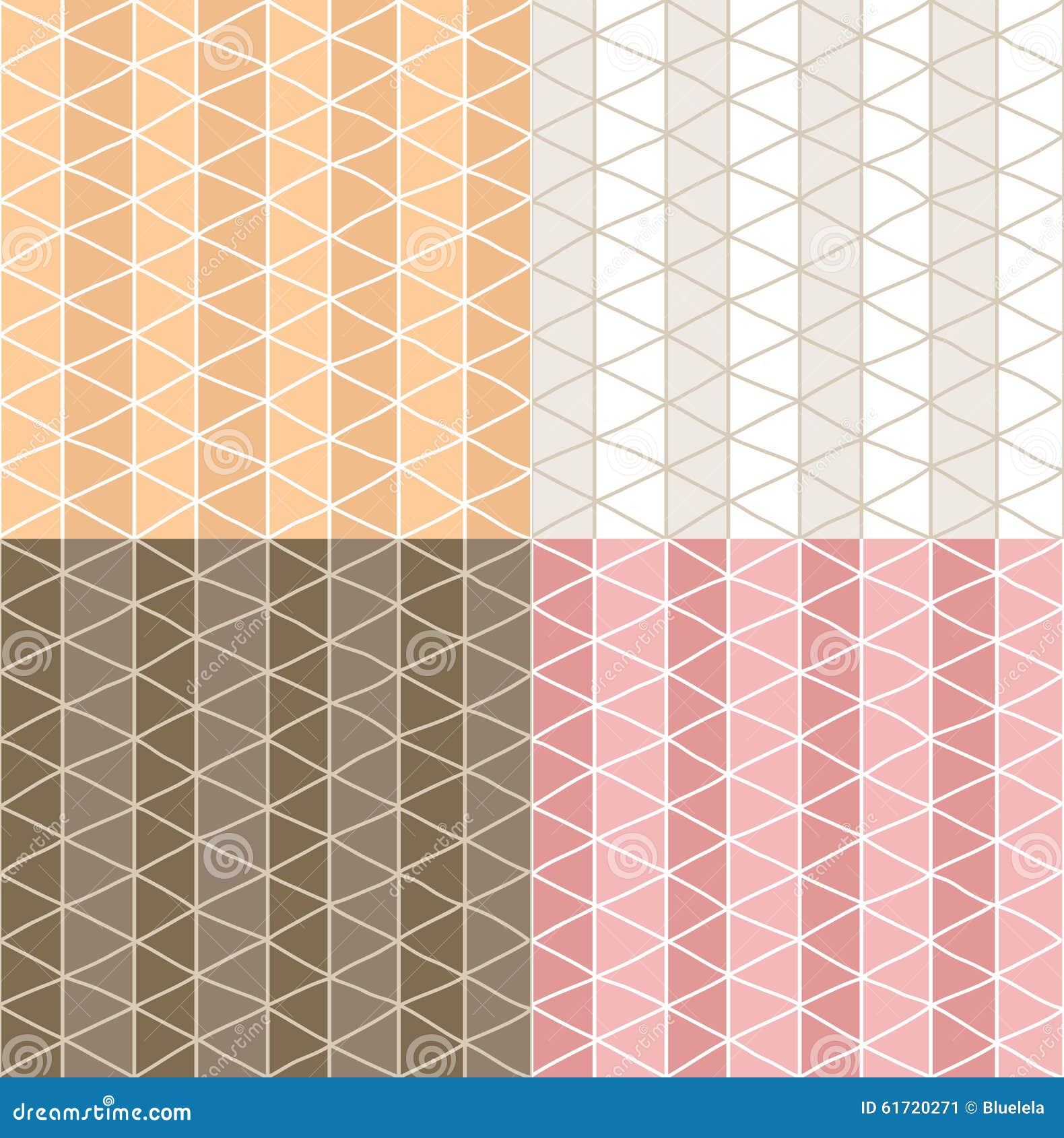 Four Seamless Patterns with Hand Drawn Line Grid Pattern Stock Vector ...