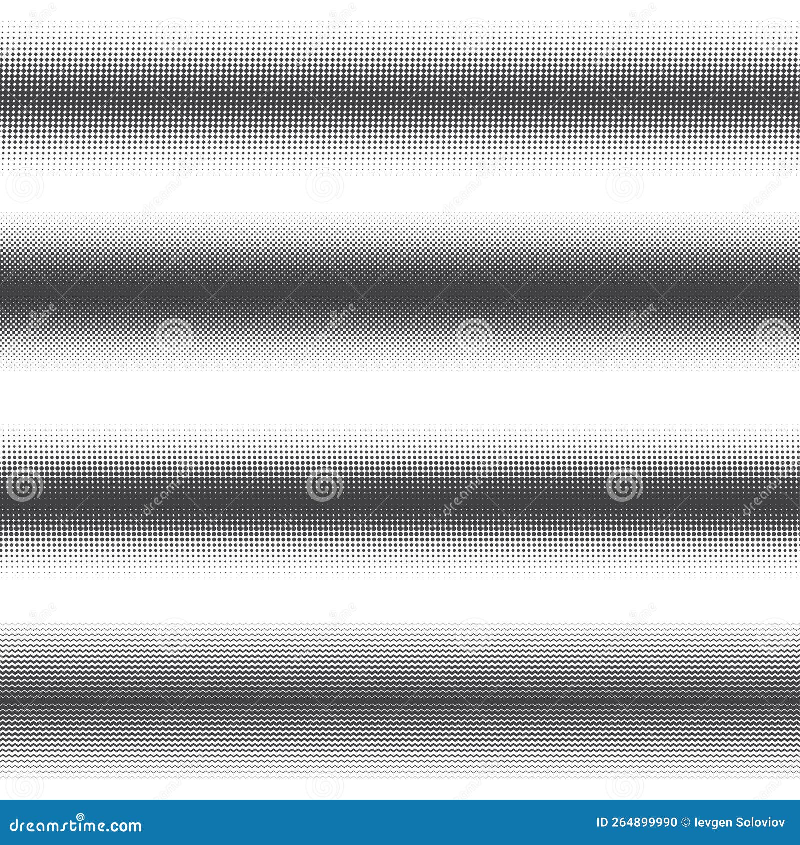 Four Seamless Stroke Halftones Stock Vector - Illustration of halftone ...