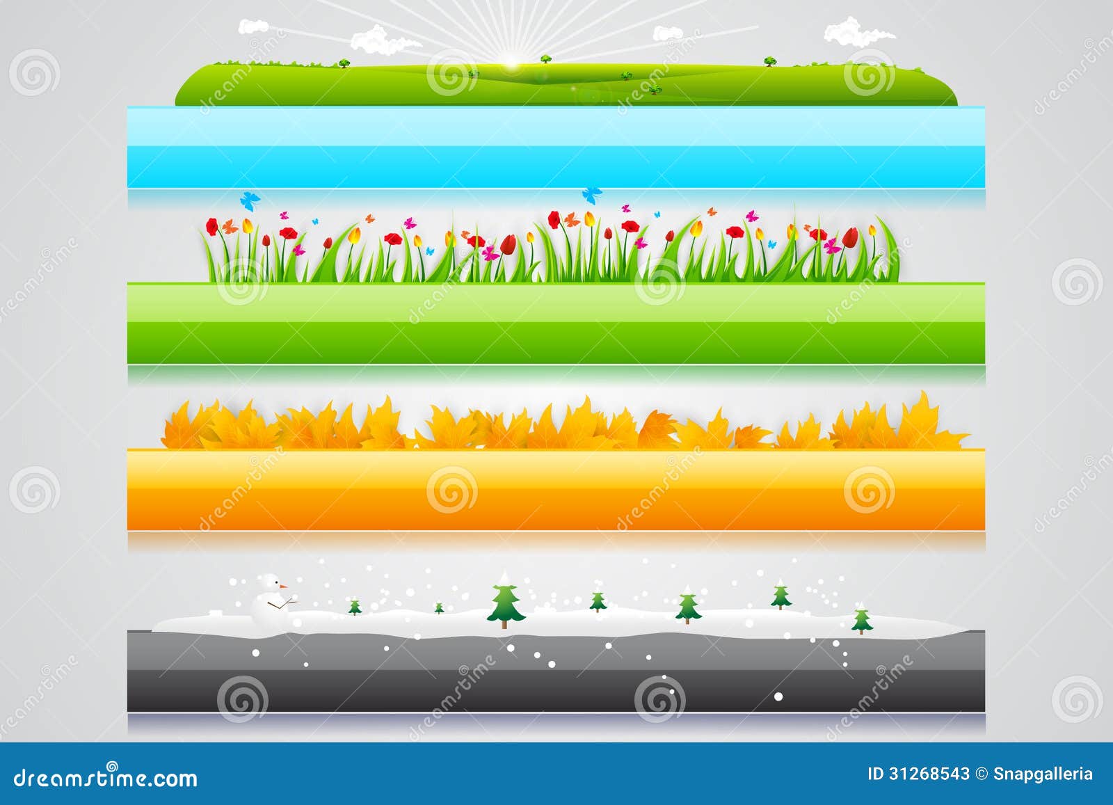 Four Season Header stock vector. Illustration of forest - 31268543