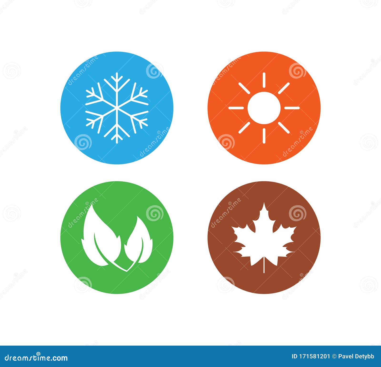 Four Season Icon. Vector Illustration, Flat Design. Stock Vector ...