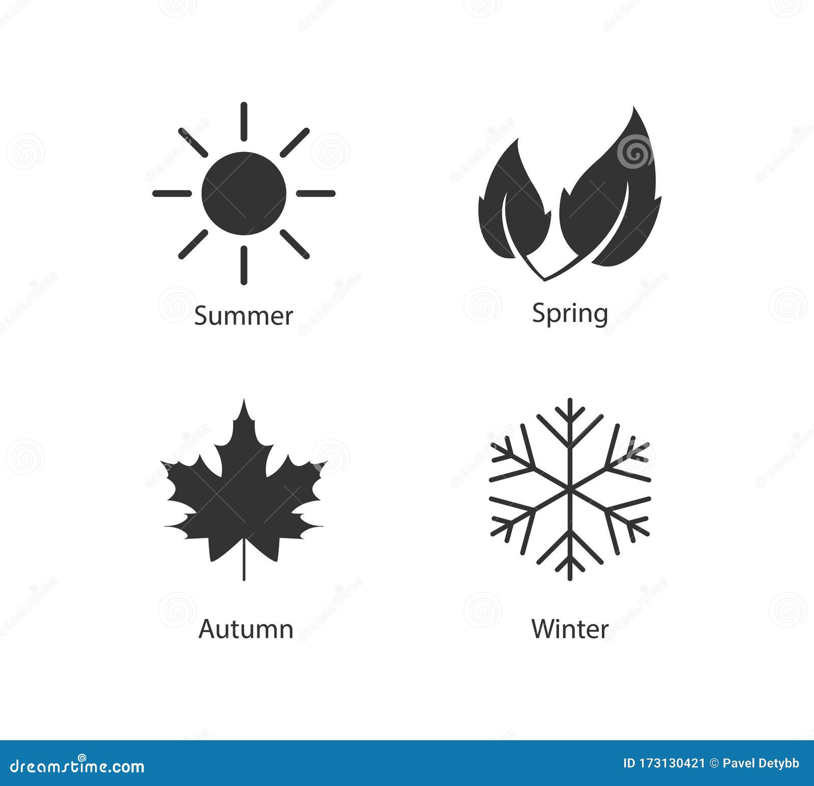 Four Season Icon. Vector Illustration, Flat Design Stock Illustration ...
