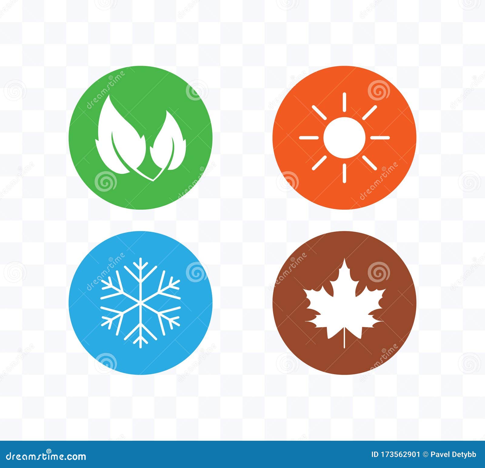 Four Season Icon. Vector Illustration, Flat Design Stock Illustration ...