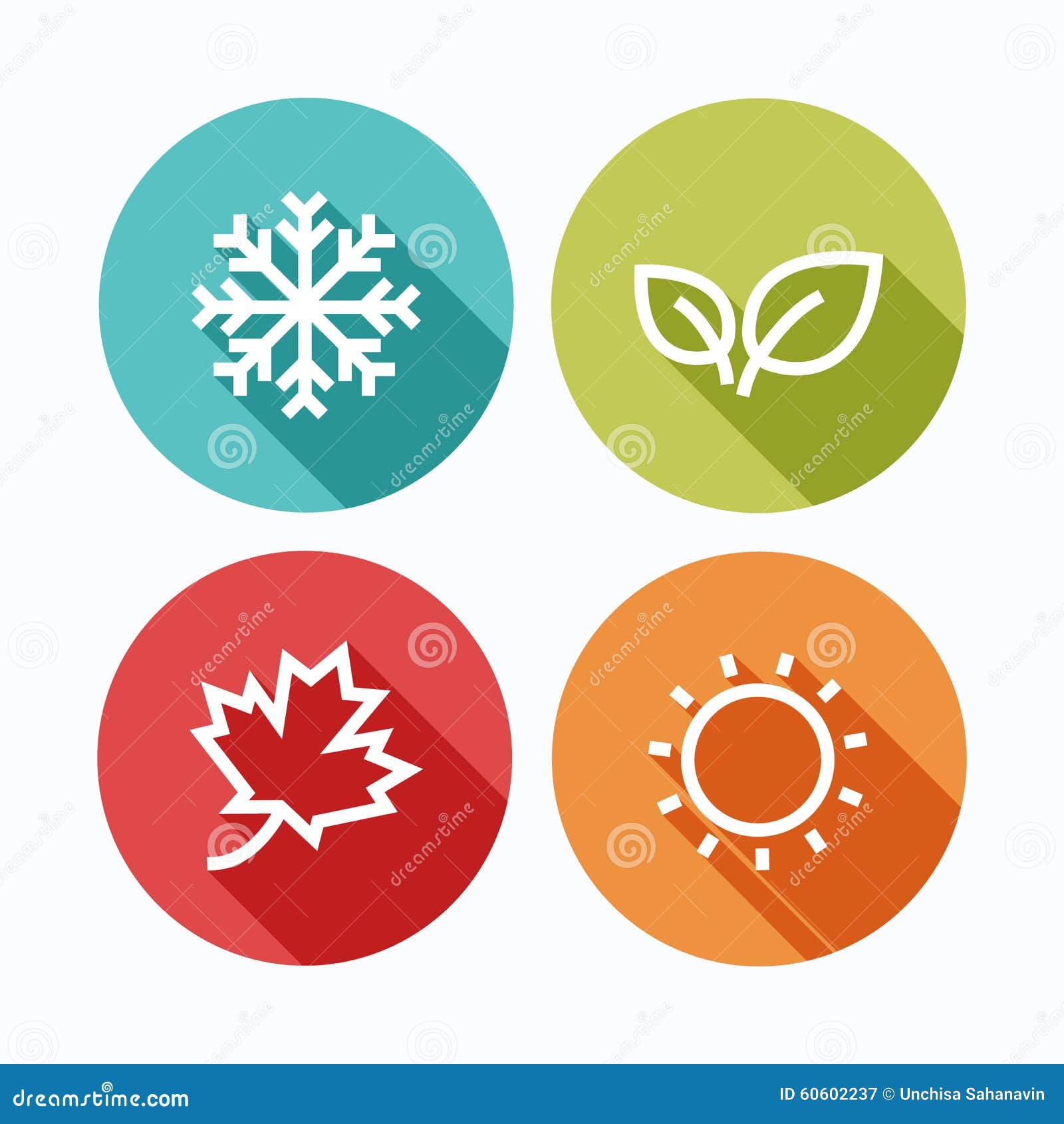 Four Season.Vector Illustration. Stock Vector - Illustration of card ...