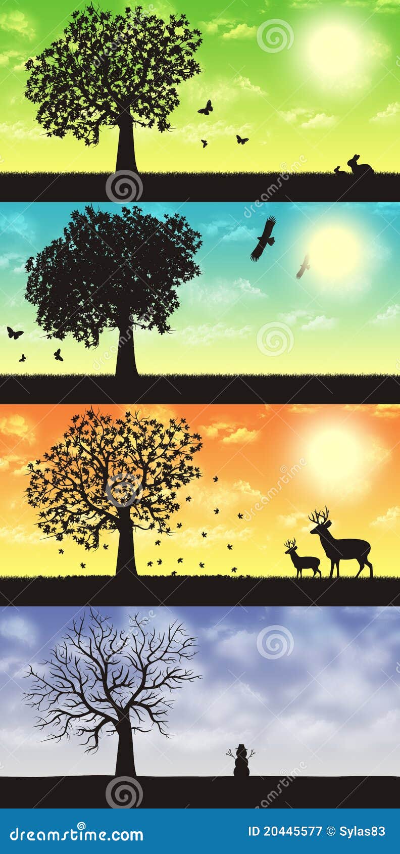 Four seasons stock illustration. Illustration of beautiful - 20445577