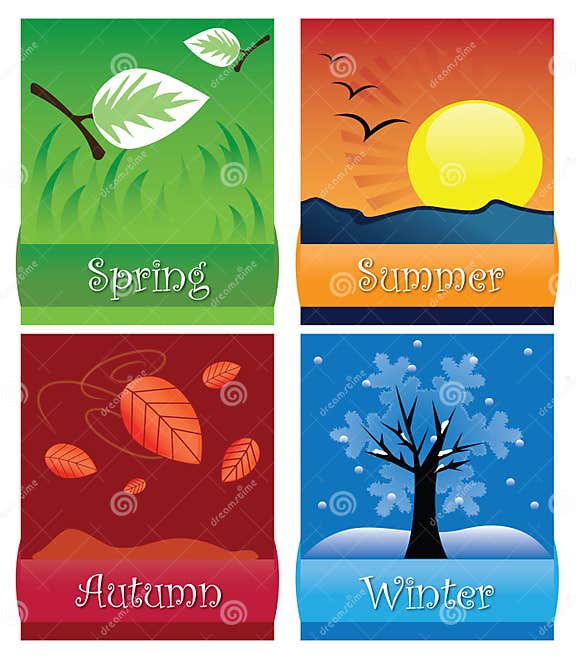The four seasons stock illustration. Illustration of fall - 22129151