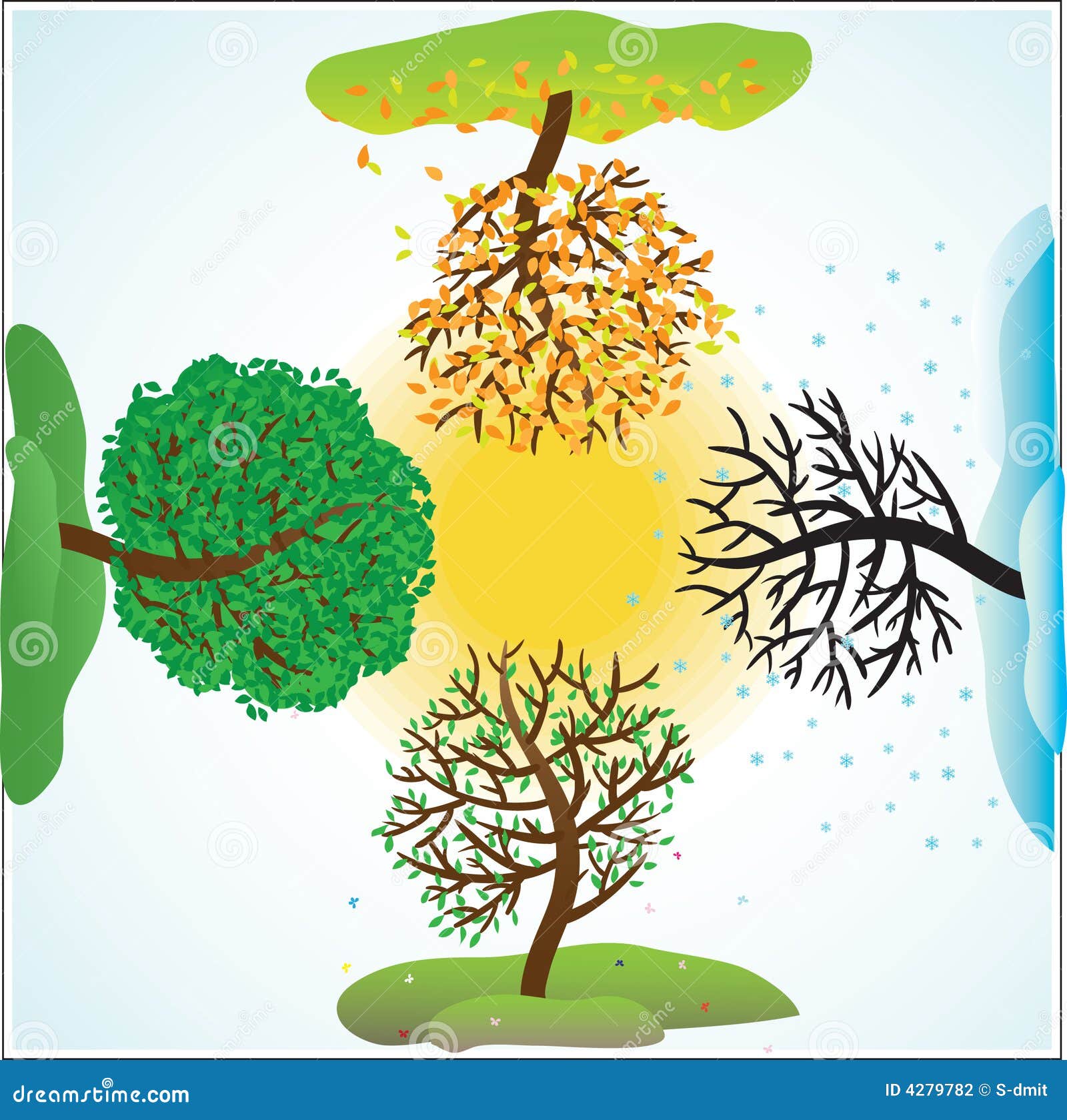 Four seasons stock vector. Illustration of graphic, autumn - 4279782