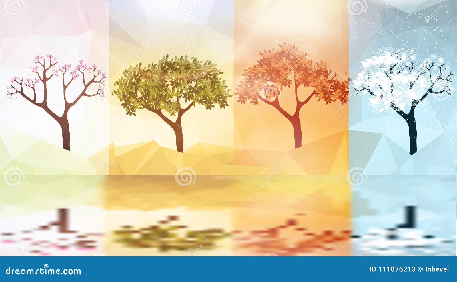 Four Seasons Banners with Abstract Trees - Vector Illustration Stock ... Four Seasons Banners with Abstract Trees - Vector Illustration Stock ...