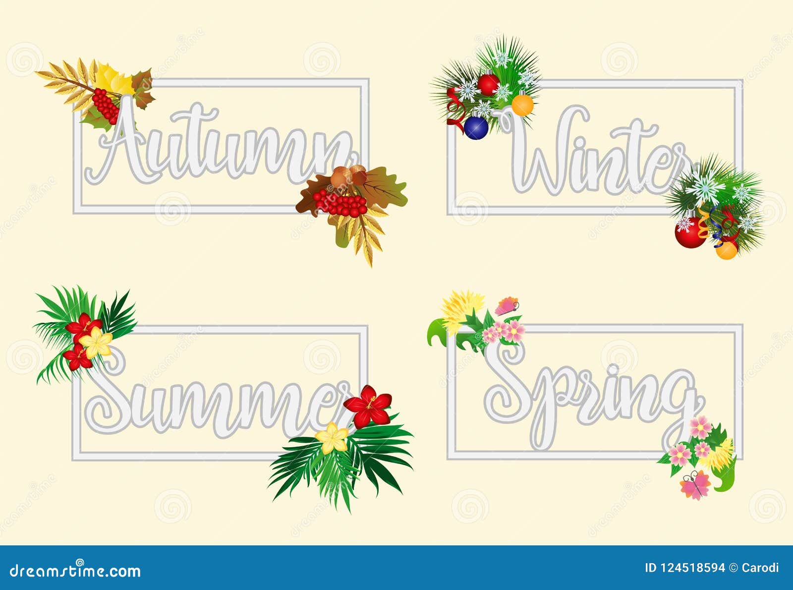 Four Seasons Banners, Vector Stock Vector - Illustration of cover ...