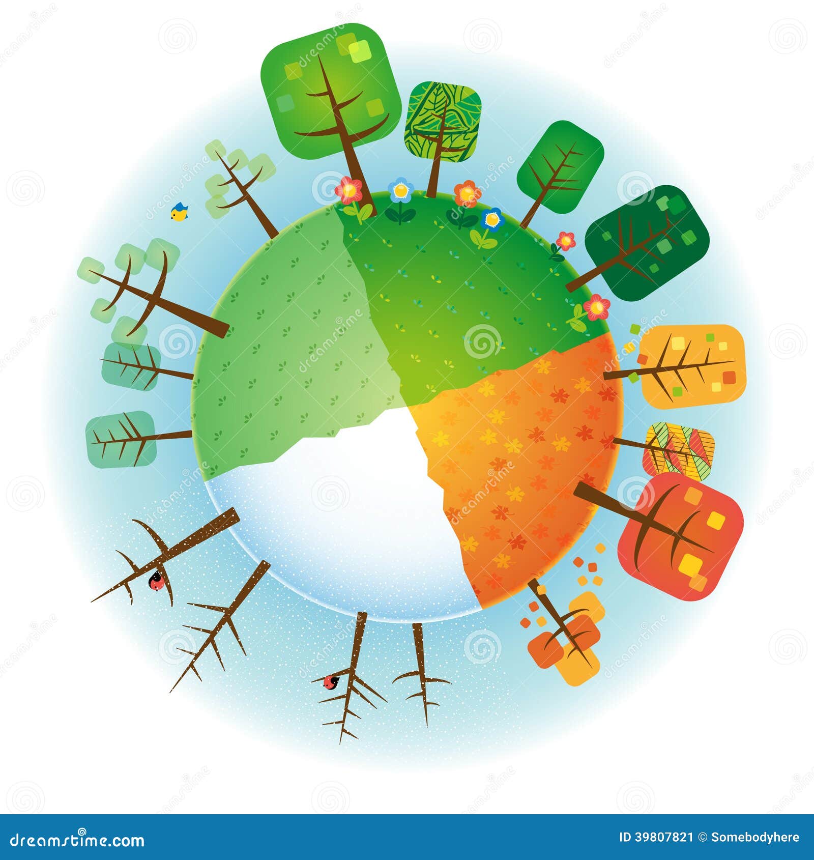 Four Seasons Stock Vector - Image: 39807821