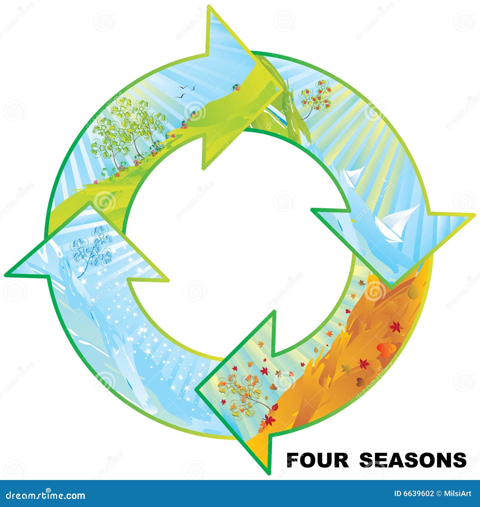 Four seasons circle stock vector. Illustration of graphic - 6639602