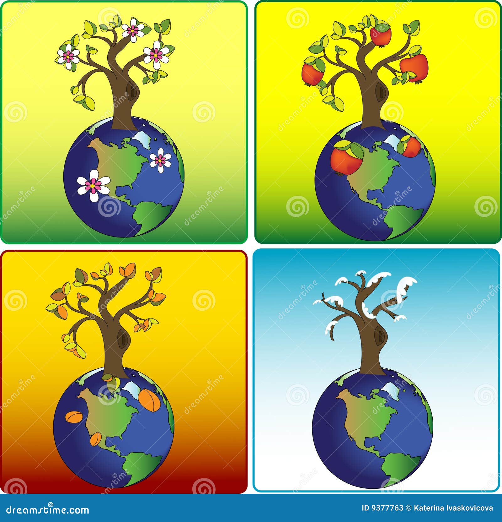 Four Seasons On Earth Stock Photos - Image: 9377763