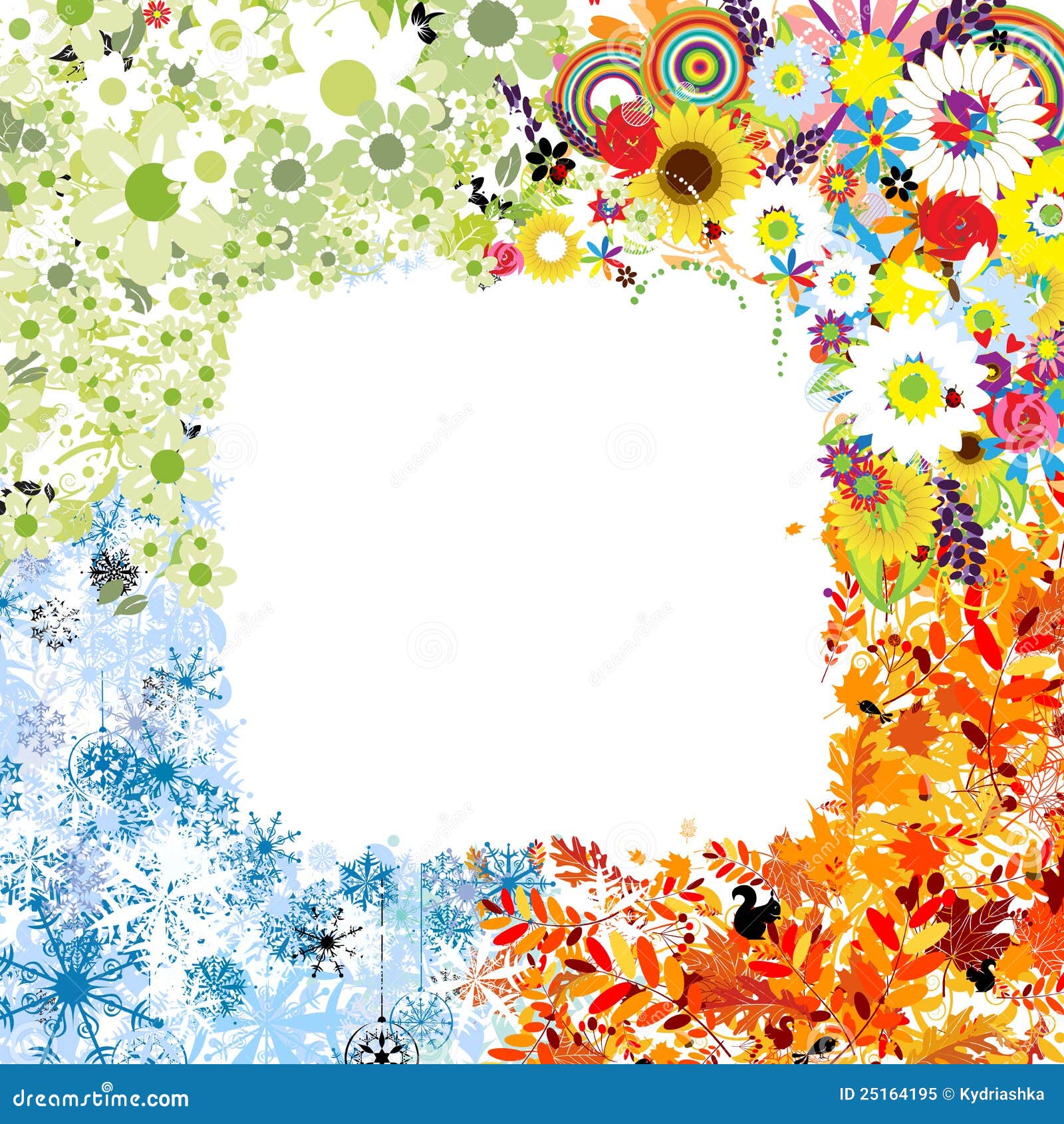 Four seasons frame stock vector. Illustration of decoration - 25164195
