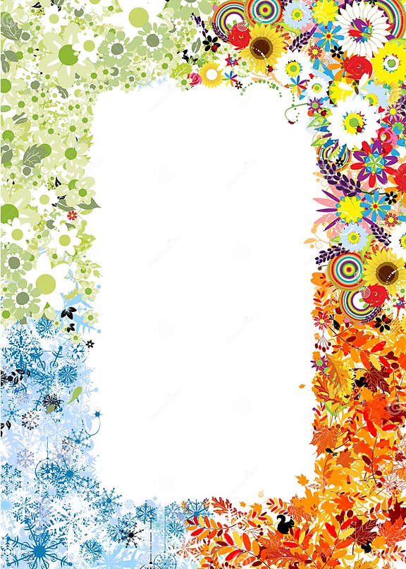 Four seasons frame stock vector. Illustration of environment - 25164201
