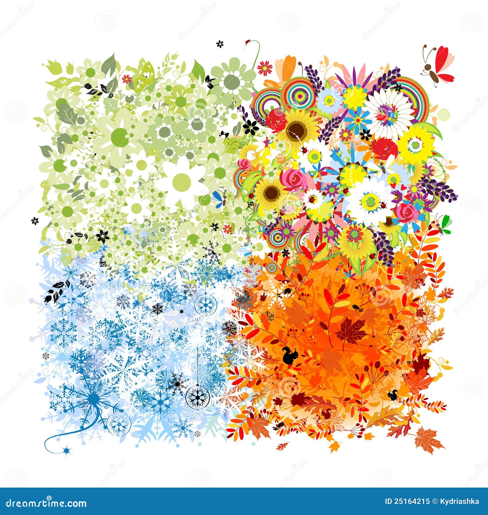 Four seasons frame stock vector. Illustration of element - 25164215