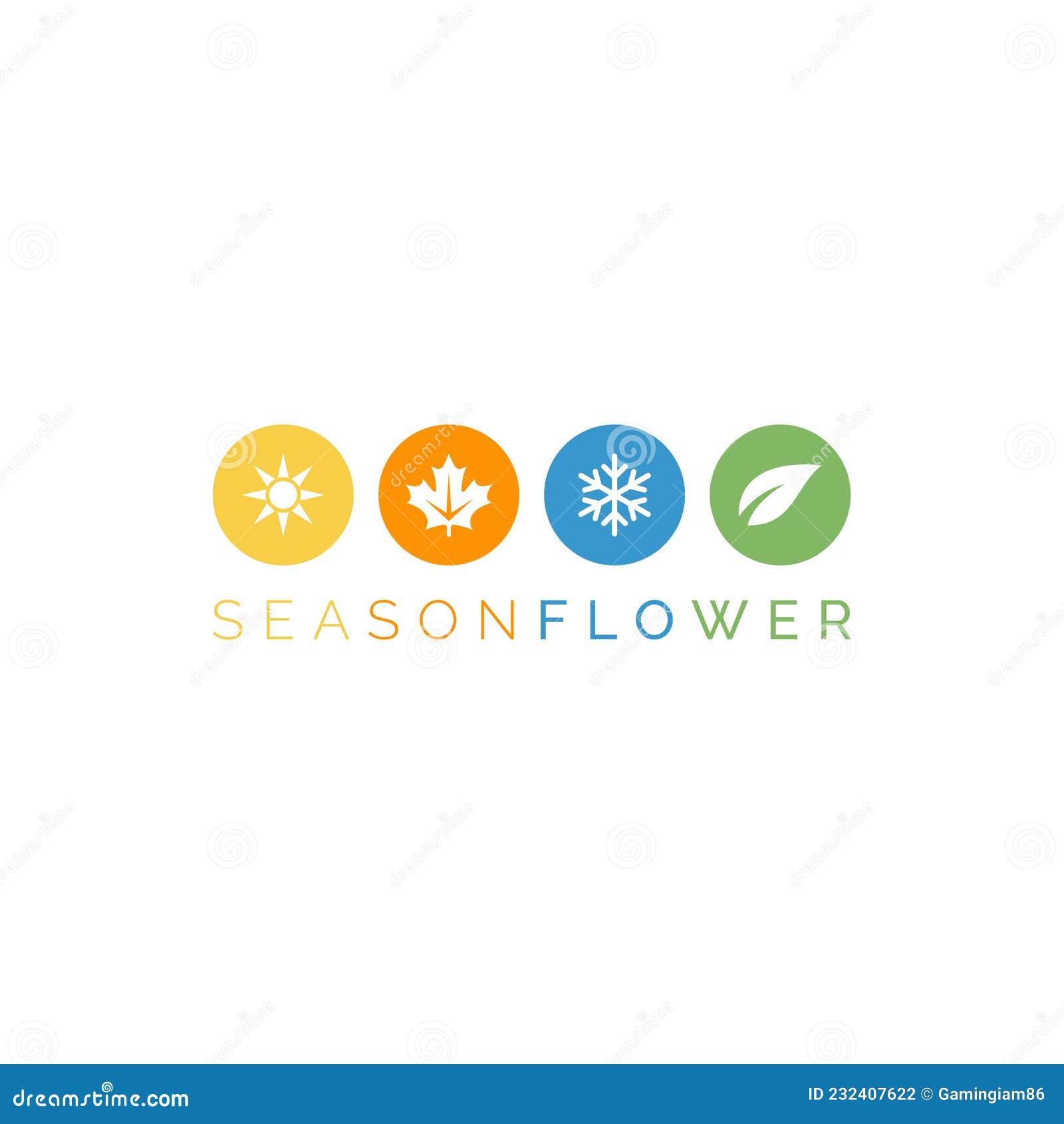 Four Seasons Icon Illustration Logo Design Stock Vector - Illustration ...