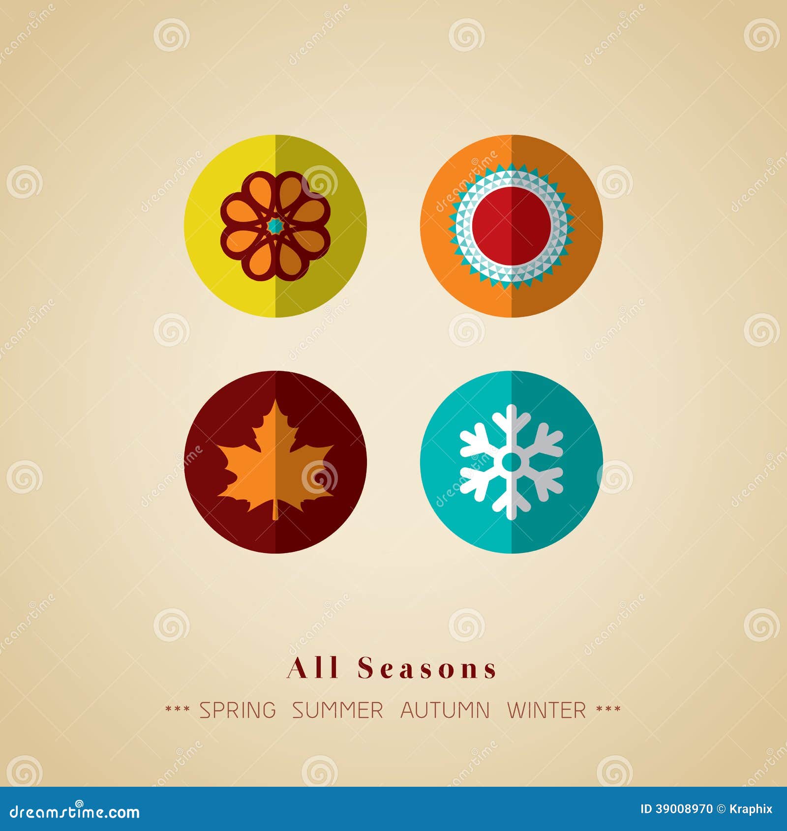 Four Seasons Icon Symbol Vector Illustration Stock Vector ...