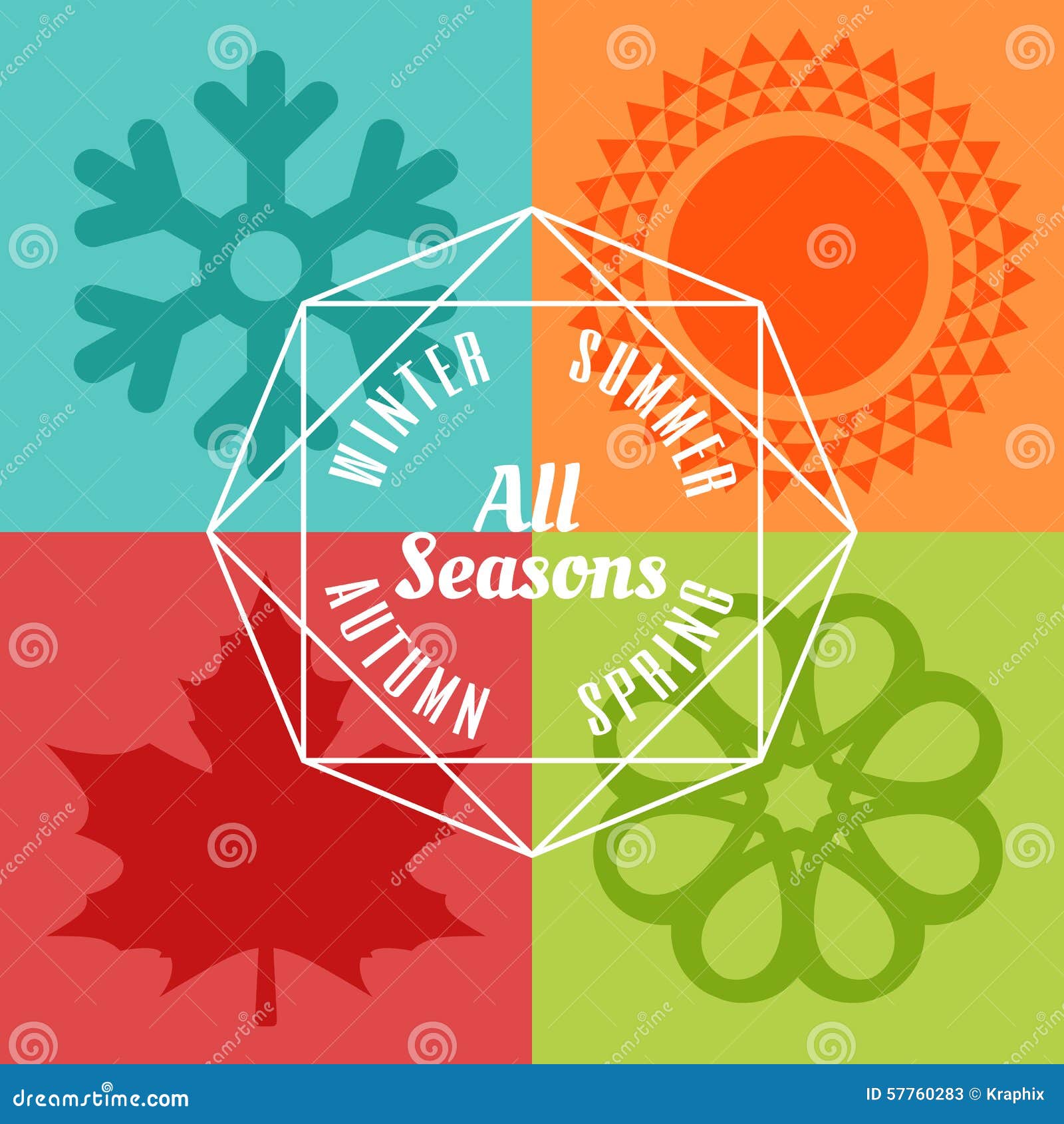 Four Seasons Icon Symbol Vector Stock Vector - Illustration of autumn ...